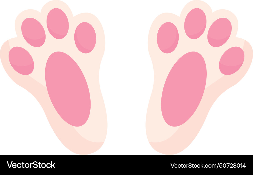 Cute bunny feet cartoon character easter season Vector Image