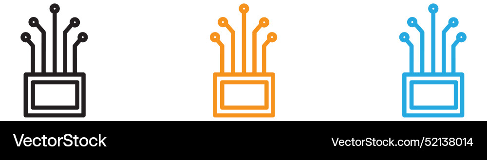 Fiber optic cable logo set collection for web app Vector Image