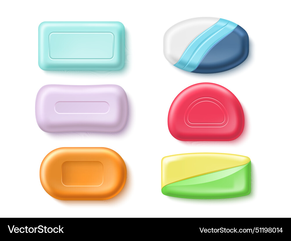 Realistic soap bars 3d isolated toiletries Vector Image