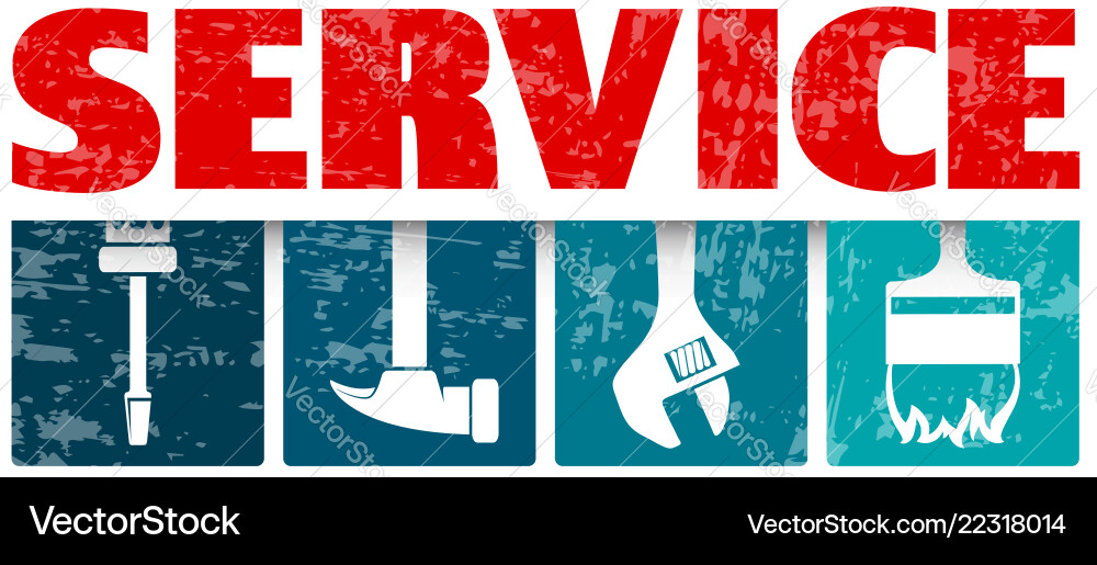 Service with a tool symbol Royalty Free Vector Image
