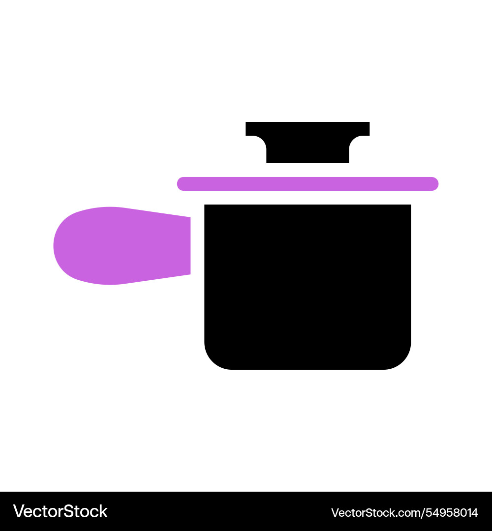 Simple black and purple saucepan icon concept Vector Image