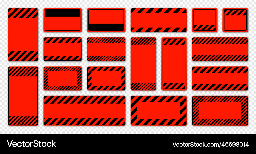 Various blank red warning signs with diagonal Vector Image