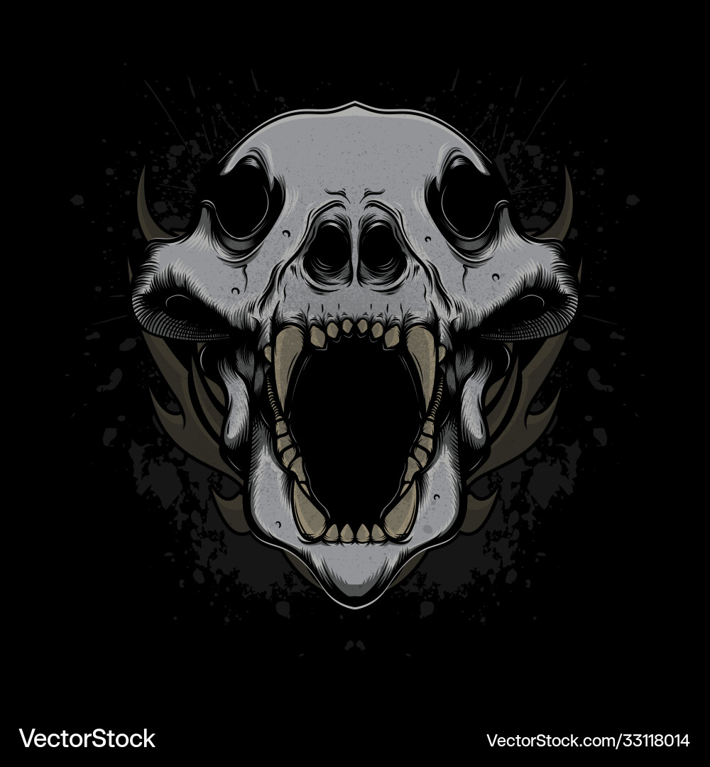 Wolf head skull Royalty Free Vector Image - VectorStock