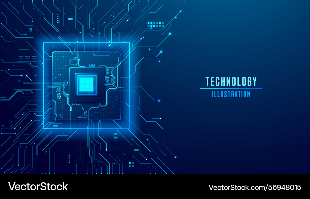 Abstract digital technology semiconductor tech Vector Image