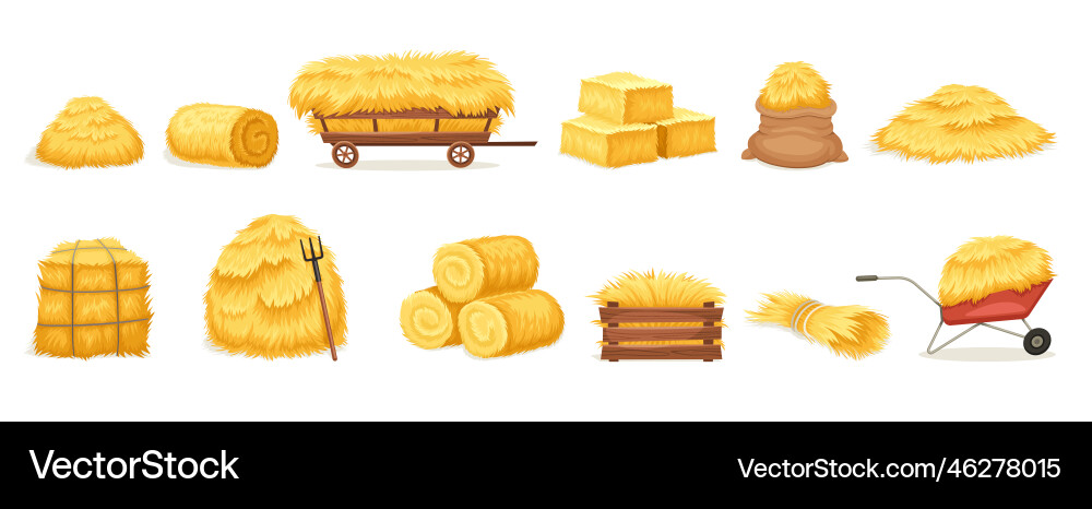 Bales of hay set Royalty Free Vector Image - VectorStock