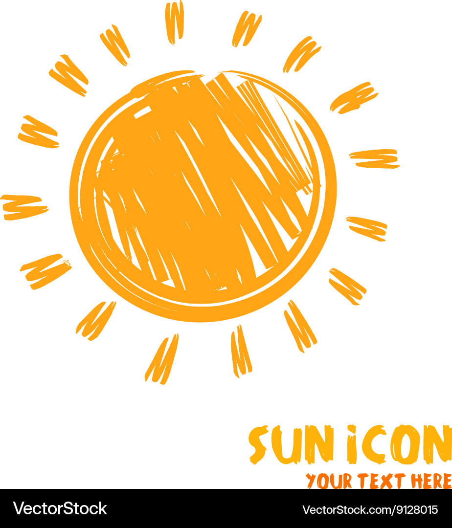 Drawing of sun symbol icon Royalty Free Vector Image