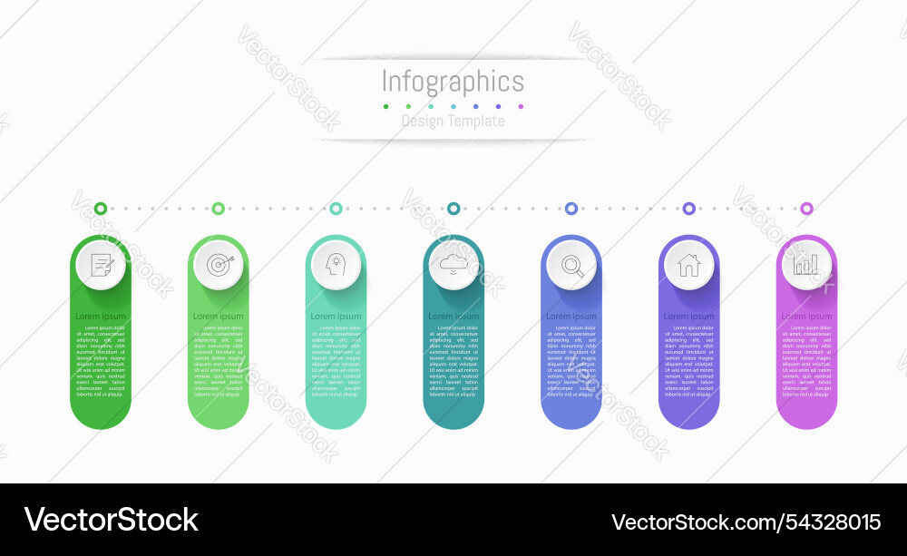 Infographic 7 options design elements Royalty Free Vector