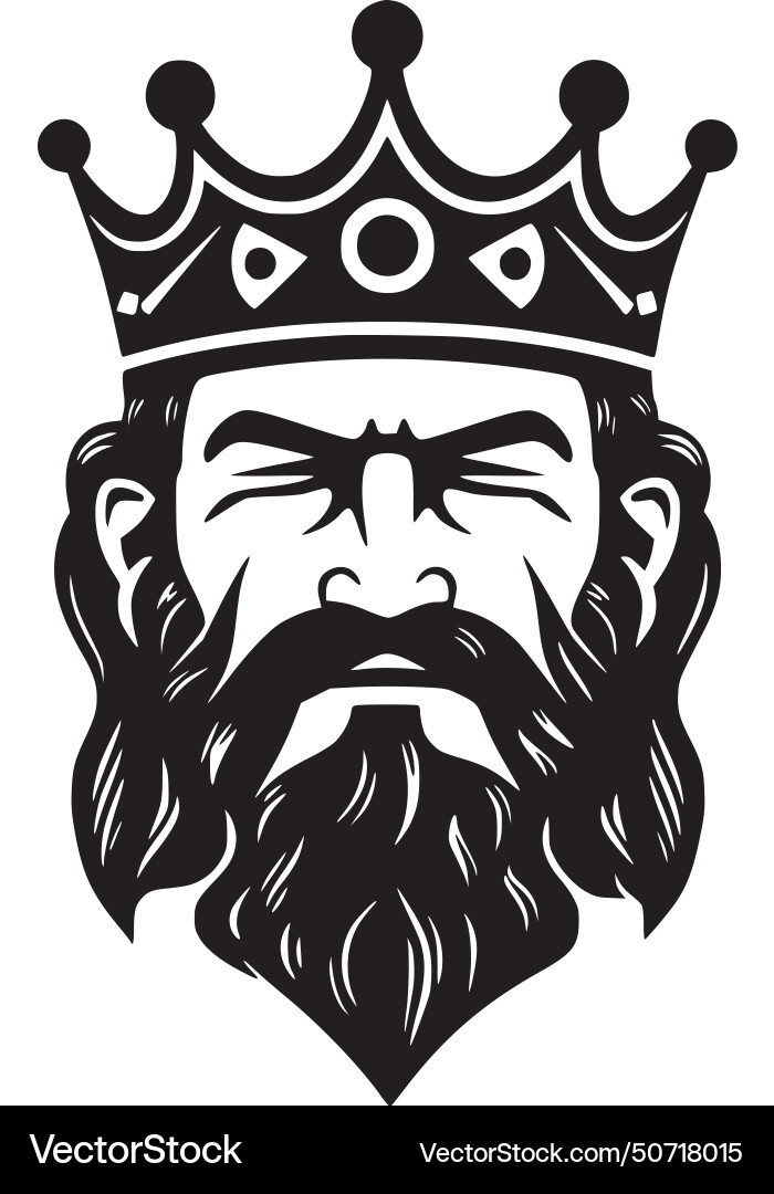 King - minimalist and flat logo Royalty Free Vector Image