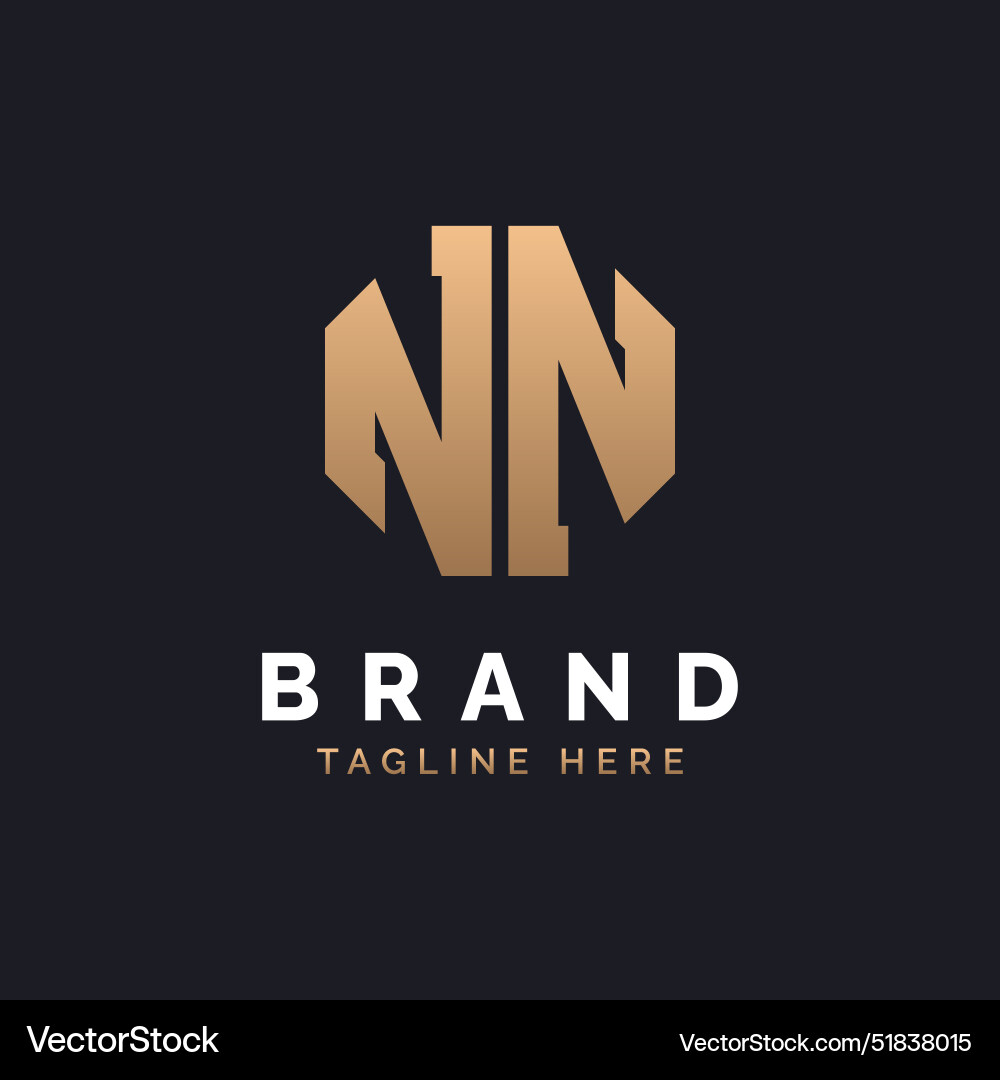 Nn logo design modern minimal elegant and luxury Vector Image
