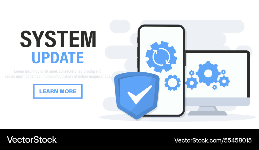 System update installation of new version Vector Image