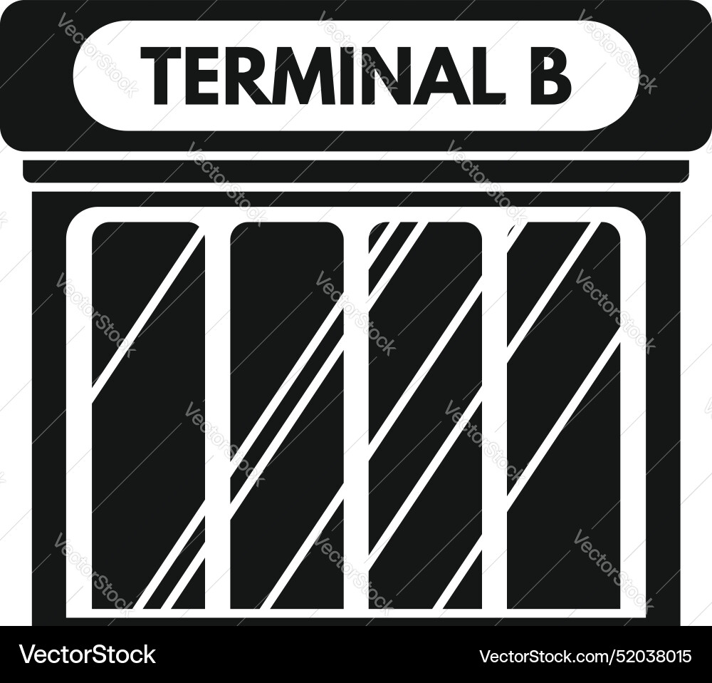 Terminal b building facade sign simple icon Vector Image