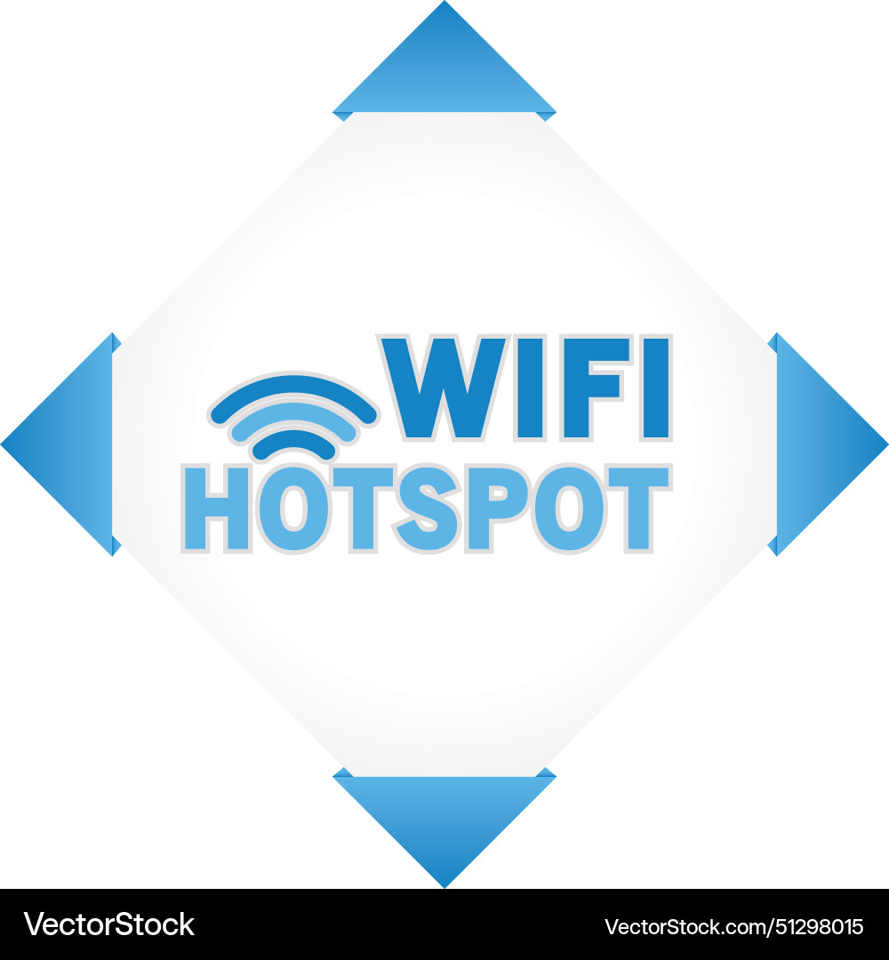 Wifi hot spot label Royalty Free Vector Image - VectorStock