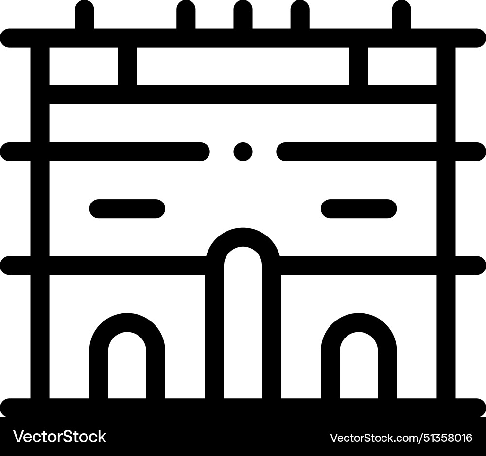 Arco della pace icon thin linear style design Vector Image