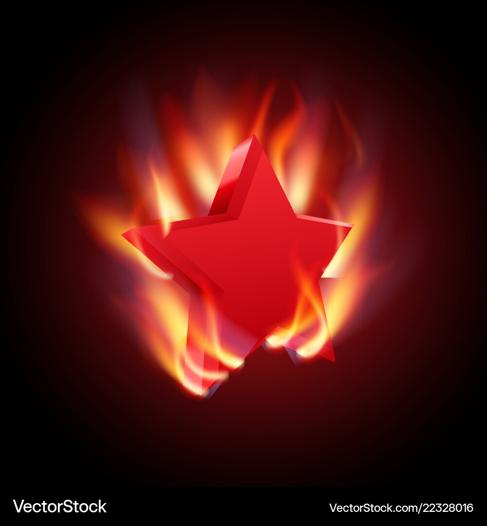 Burning Red Star Flame Royalty Free Vector Image