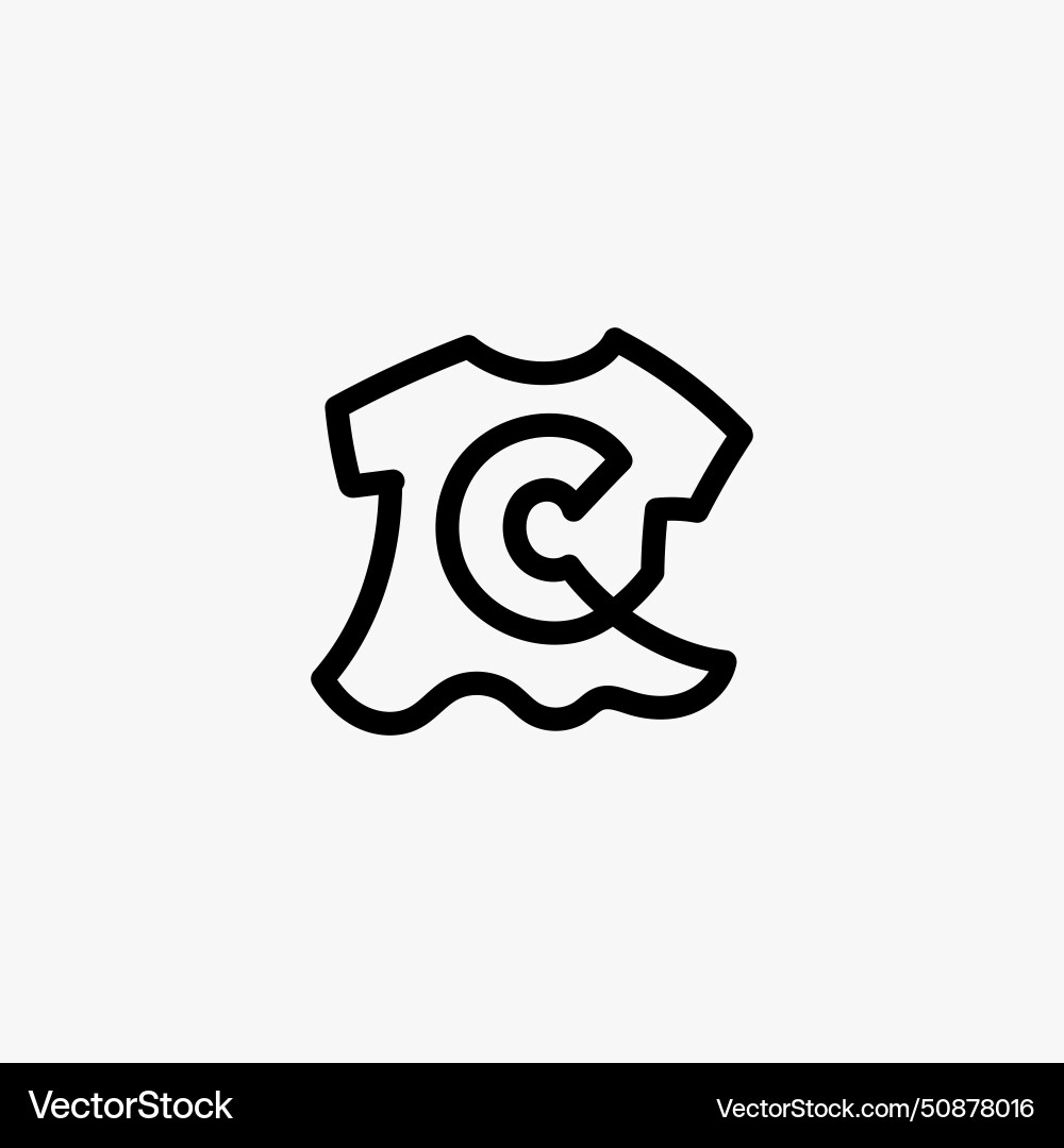C letter kid tee tshirt apparel clothing monogram Vector Image