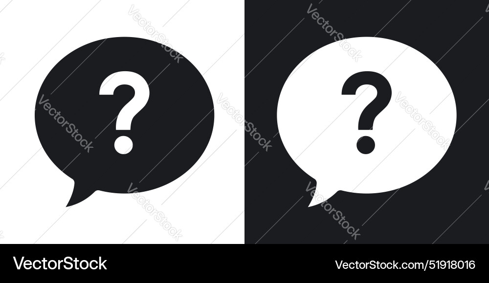 Comment question icon set in solid black Vector Image