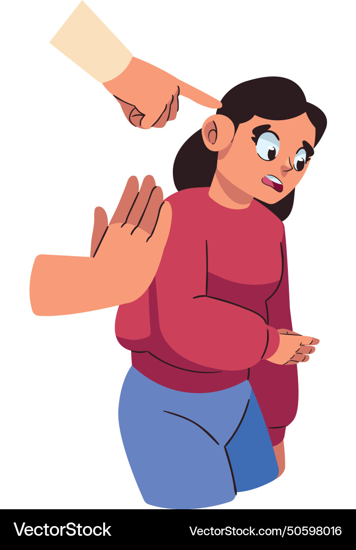 Discrimination woman character Royalty Free Vector Image