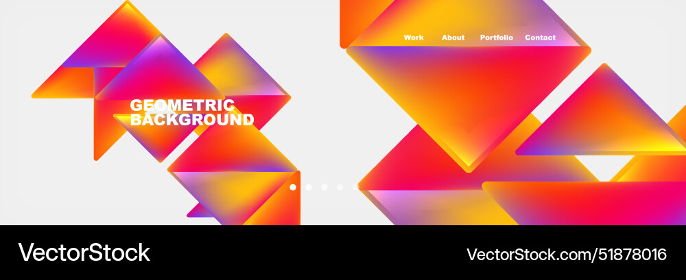 Gradient triangles composition with bright fluid Vector Image