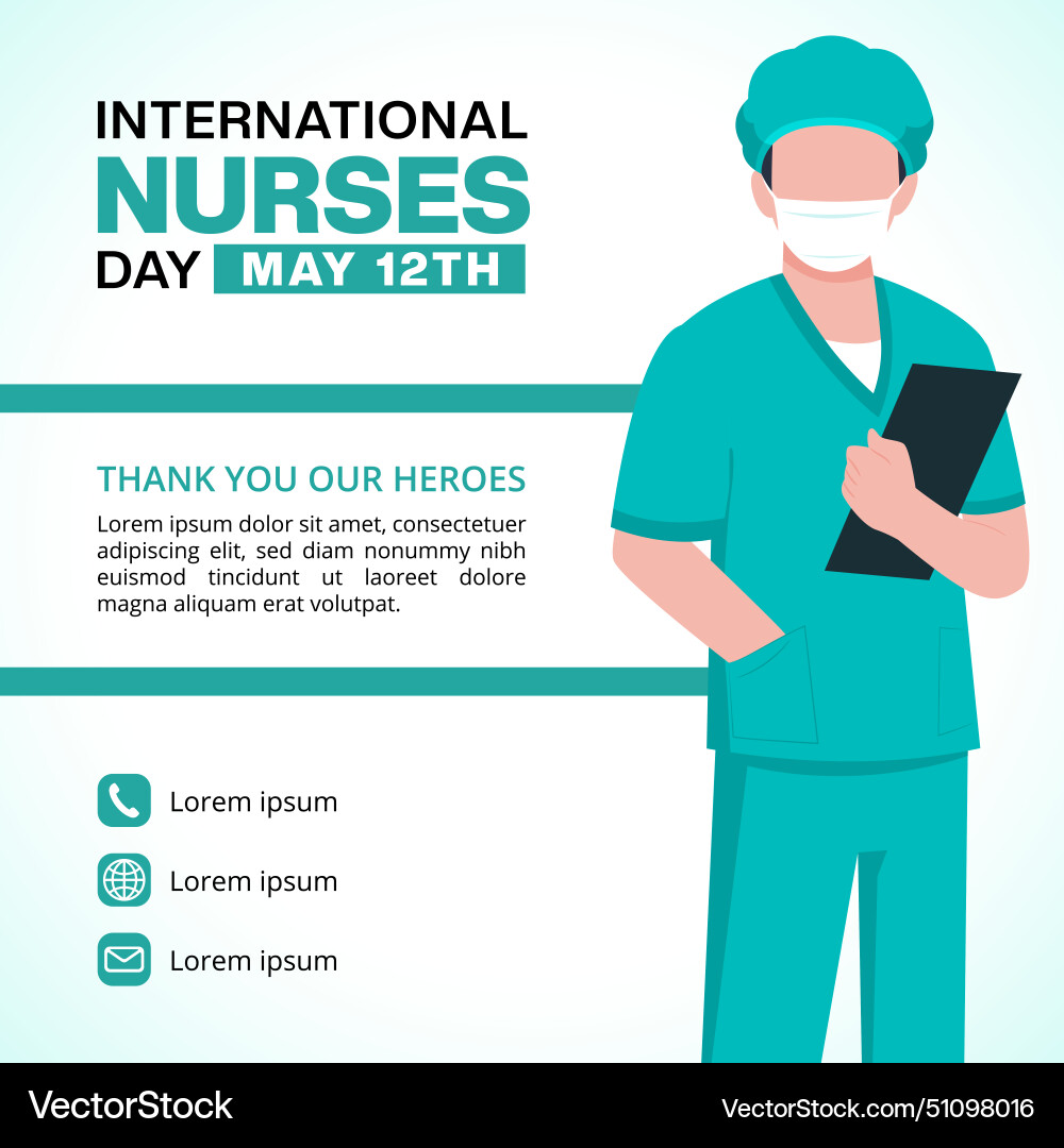 International nurses day background with a nurse Vector Image
