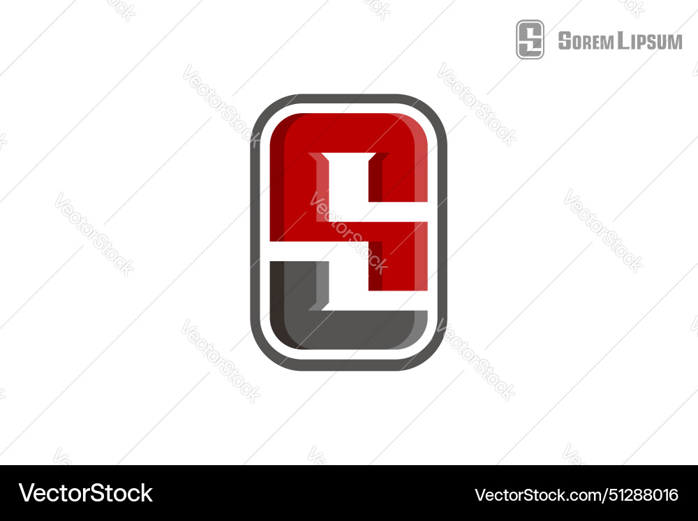 Letter sl monogram logo Royalty Free Vector Image