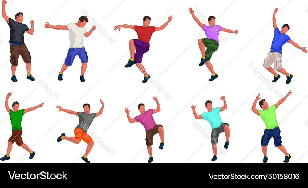 Male dancer set Royalty Free Vector Image - VectorStock