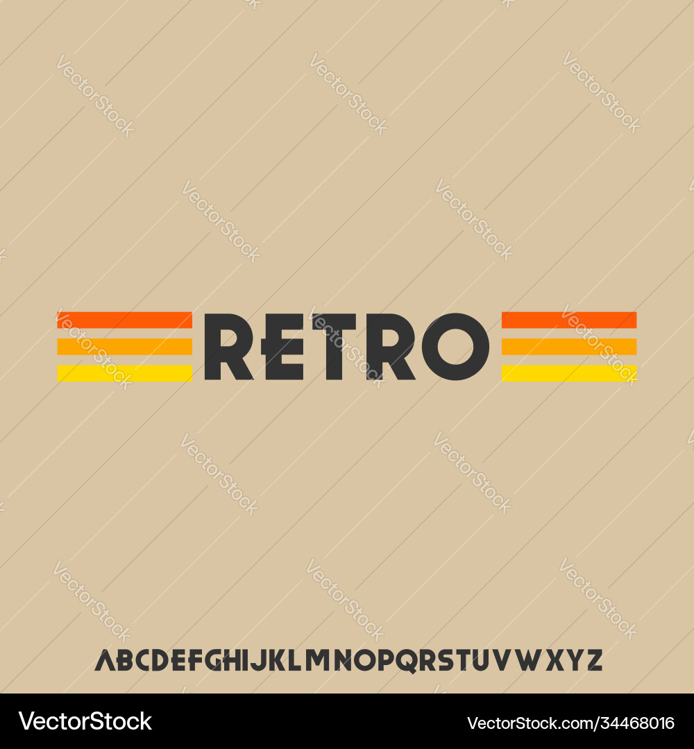 Retro font Royalty Free Vector Image - VectorStock