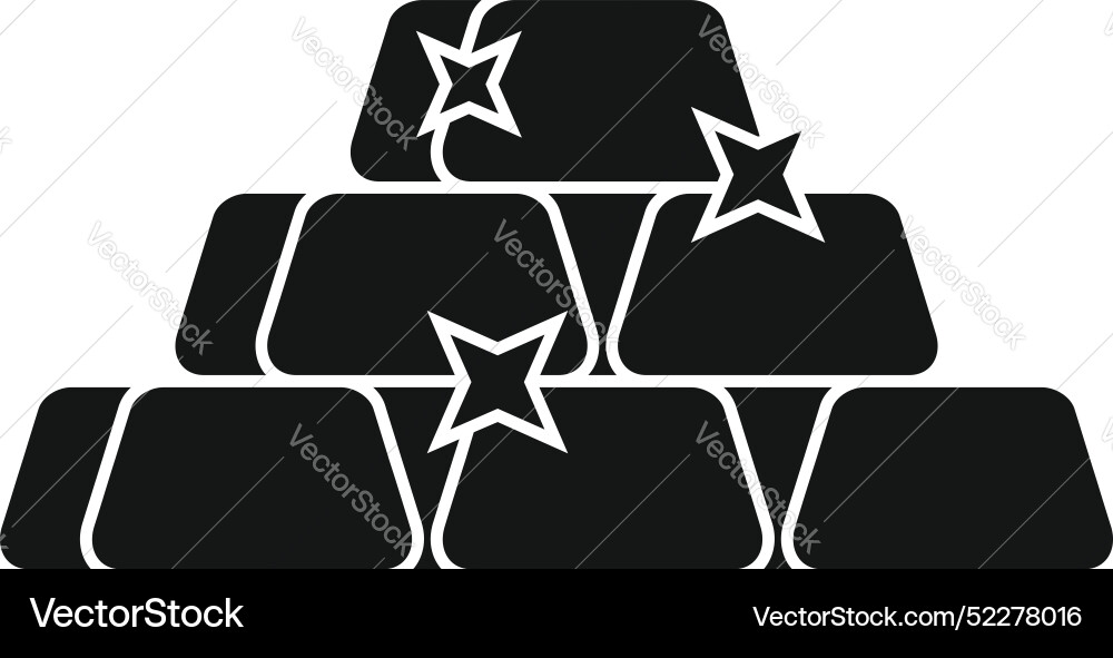 Sparkling gold bars stacked high representing Vector Image