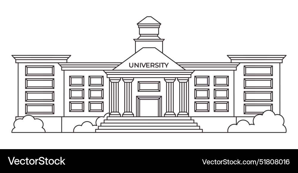 University building architecture exterior campus Vector Image