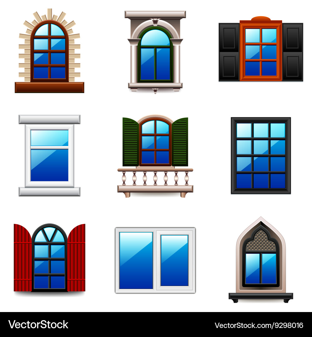 Window Icons Collection Royalty Free Vector Image