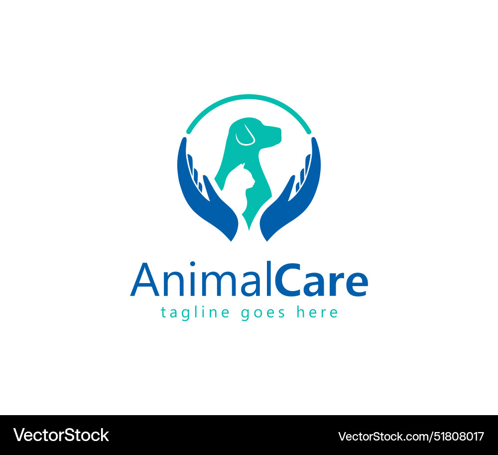 Animal care logo design or pet Royalty Free Vector Image