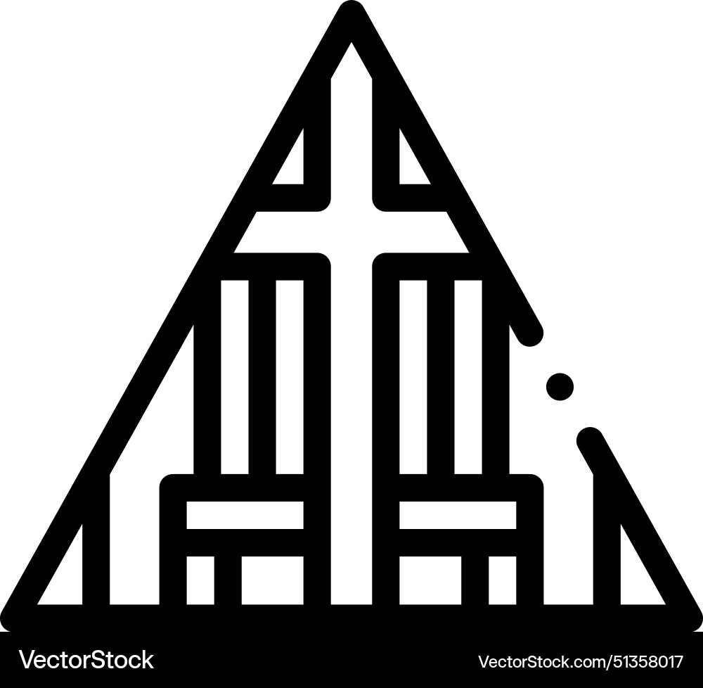 Arctic cathedral icon thin linear style design Vector Image