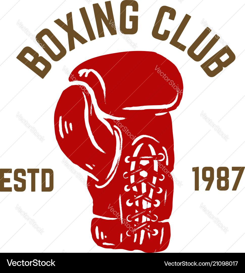 Champion boxing club emblem template with boxer Vector Image