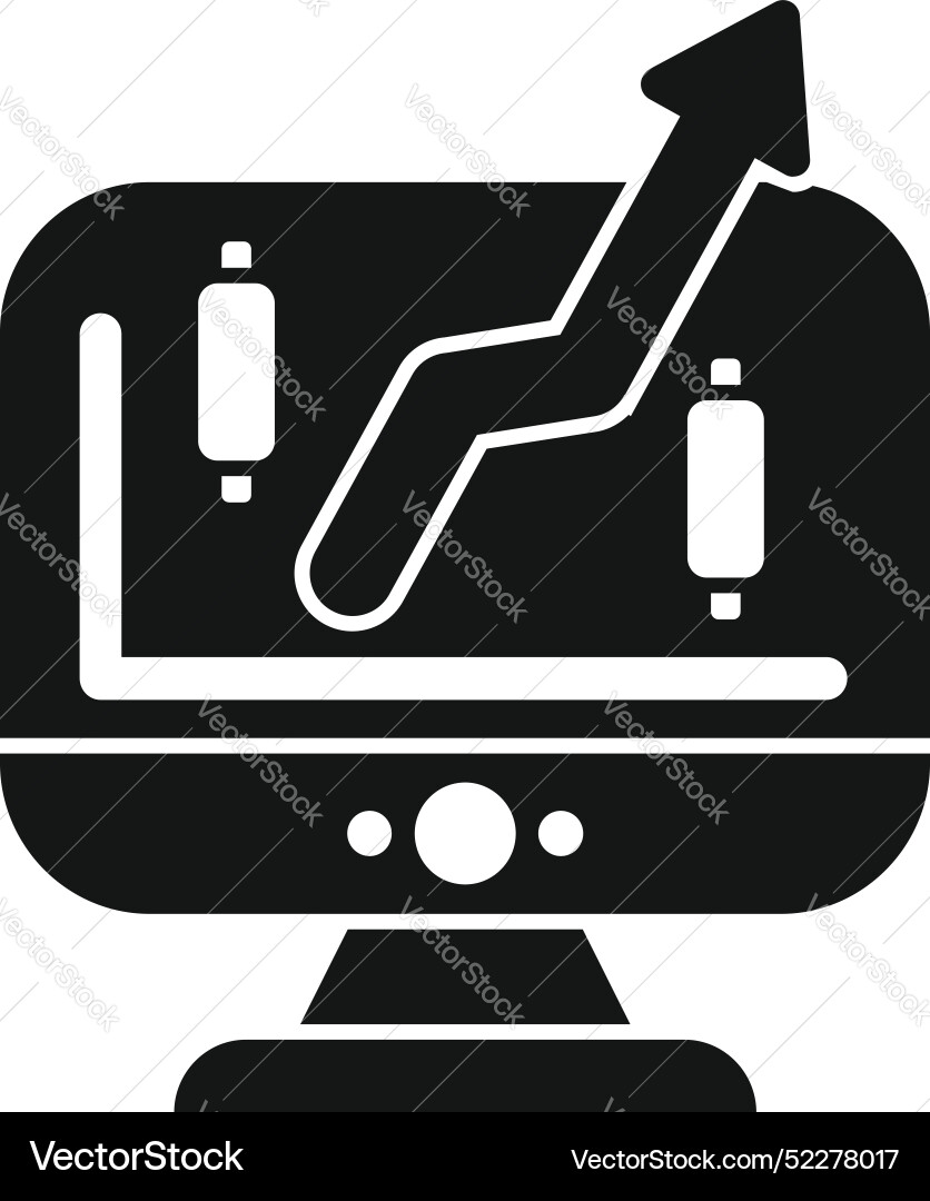 Computer showing stock market growth Royalty Free Vector
