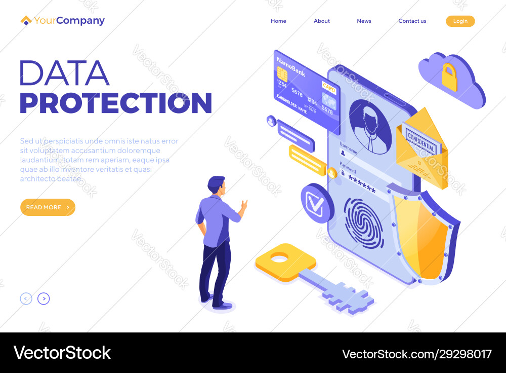 Data Security & Privacy Royalty Free Vector Image