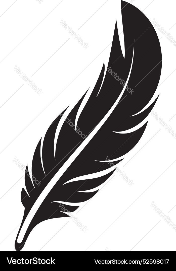 Elegant feather contemporary logo graphics Vector Image