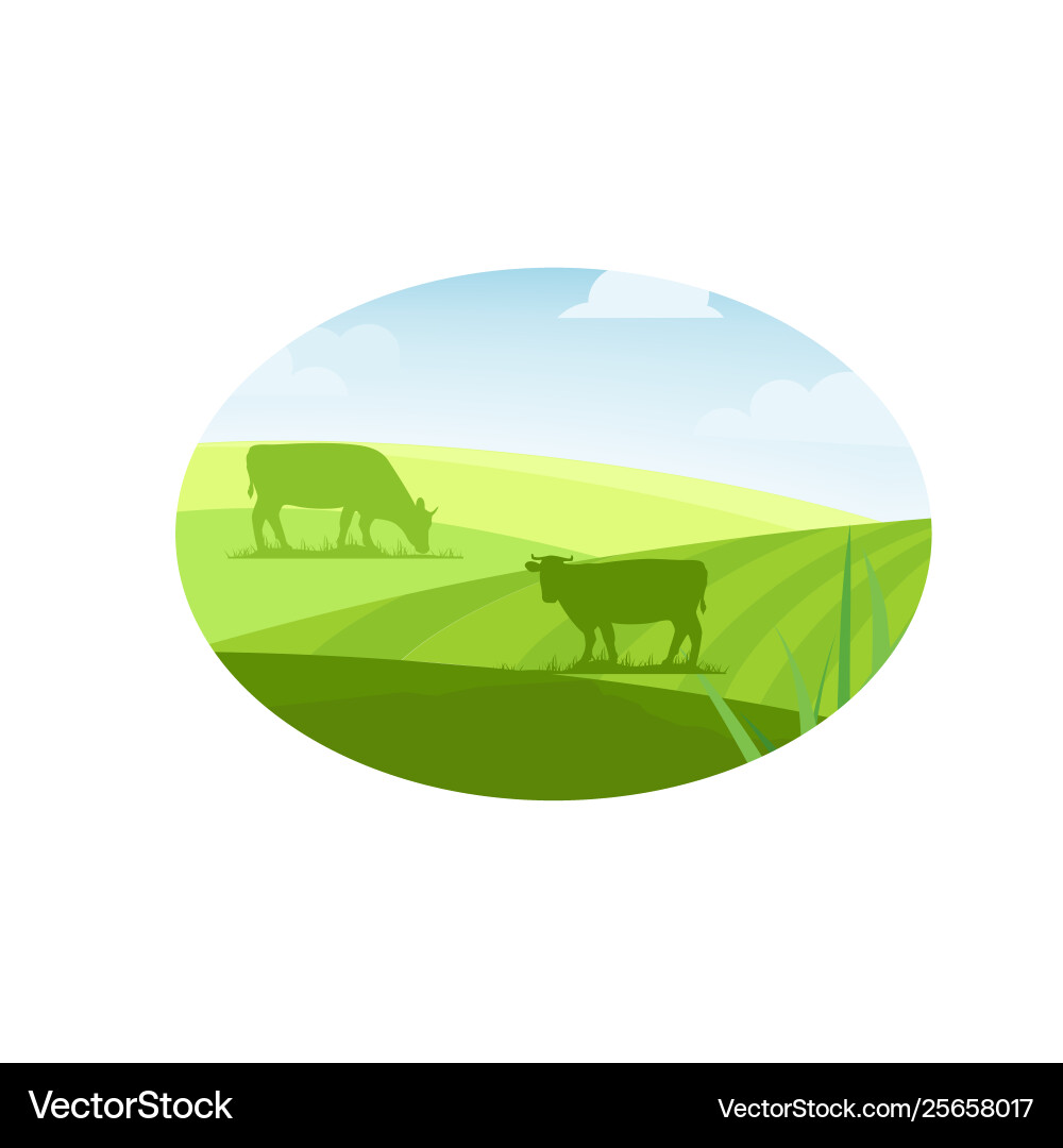 Farm Concept Logo - Rural Landscape Royalty Free Vector