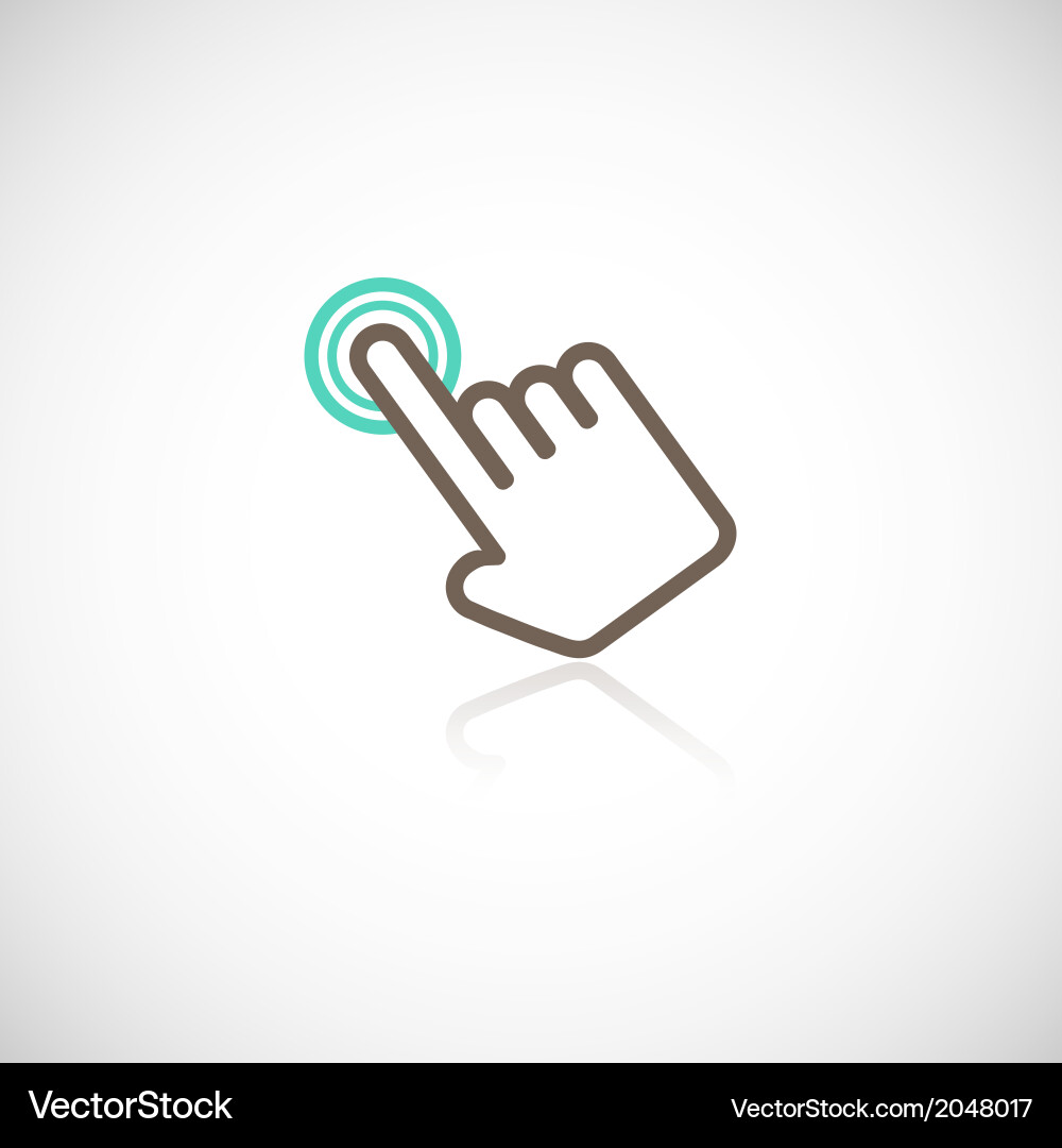 Hand Touching Button Icon Royalty Free Vector Image