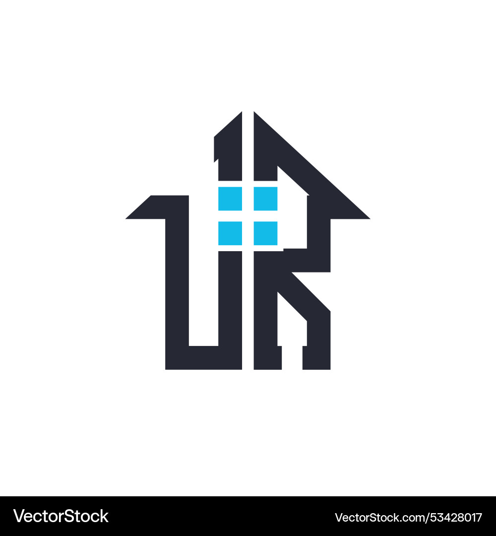Initials ur house logo design creative letter ur Vector Image