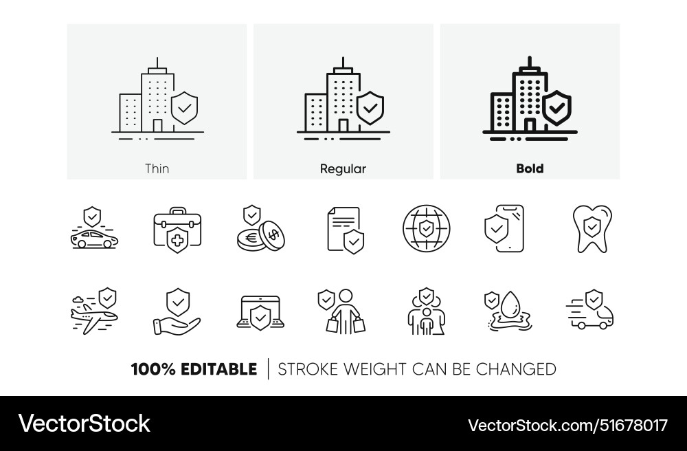 Insurance Icon Set - Family & Risk Royalty Free Vector