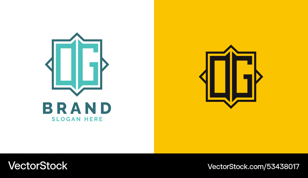 Modern og monogram logo design initial letter Vector Image