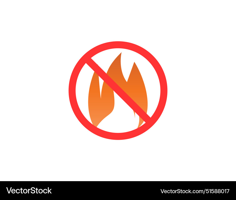 No fire allowed fireproof icon Royalty Free Vector Image