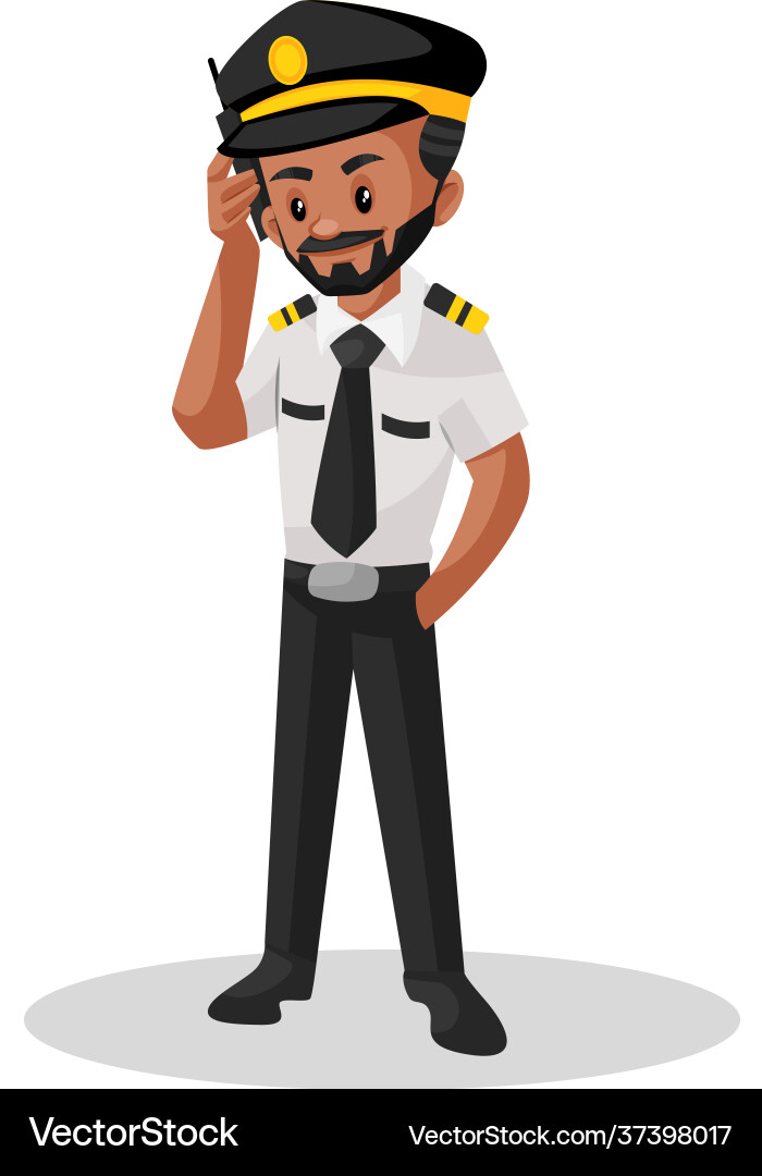 Pilot cartoon character Royalty Free Vector Image