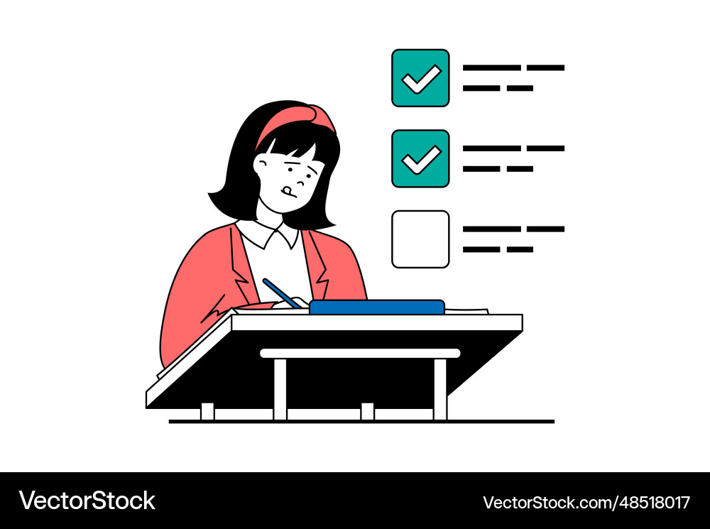 Productivity workplace concept with people scene Vector Image