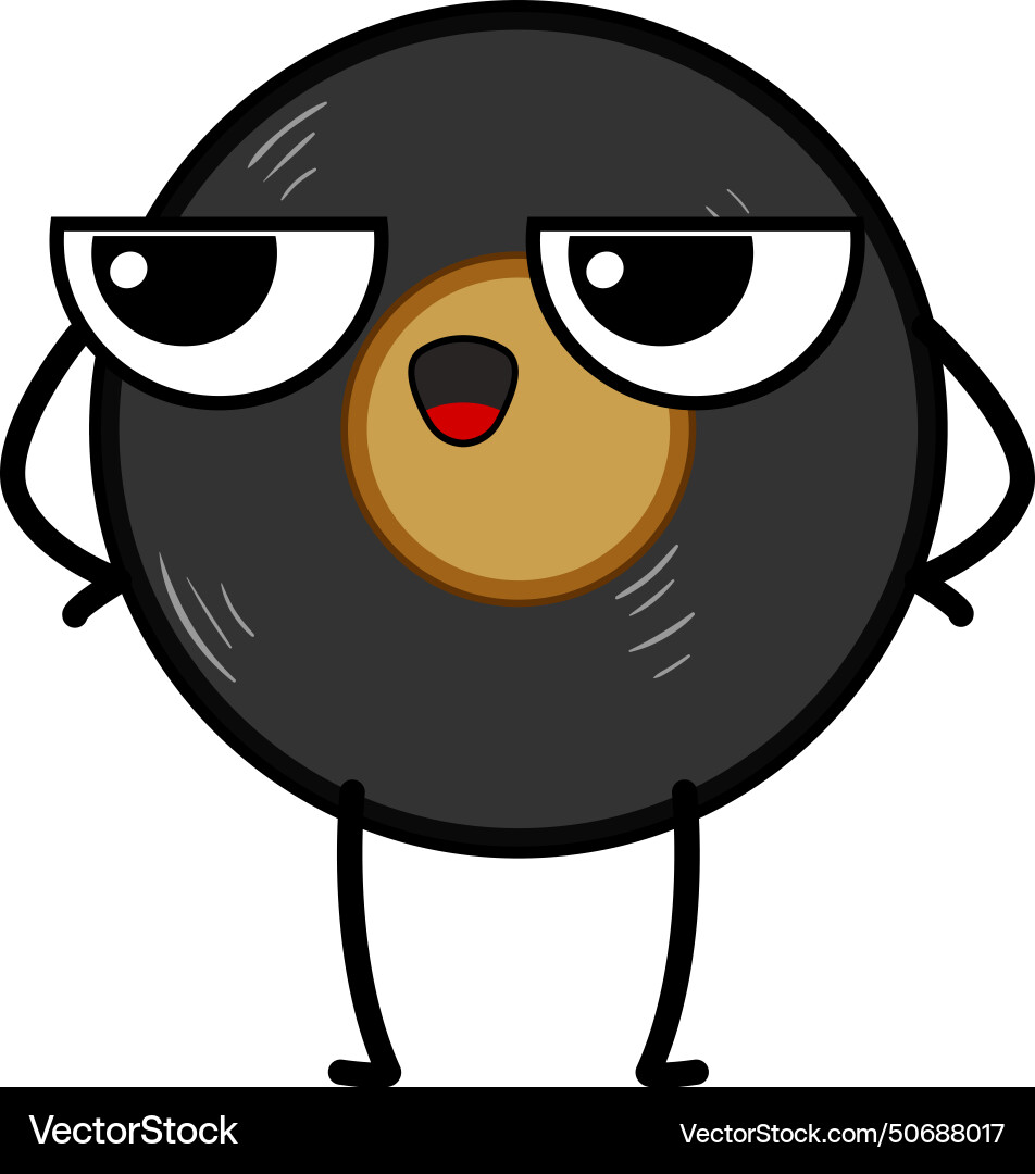 Record retro music character cartoon Royalty Free Vector