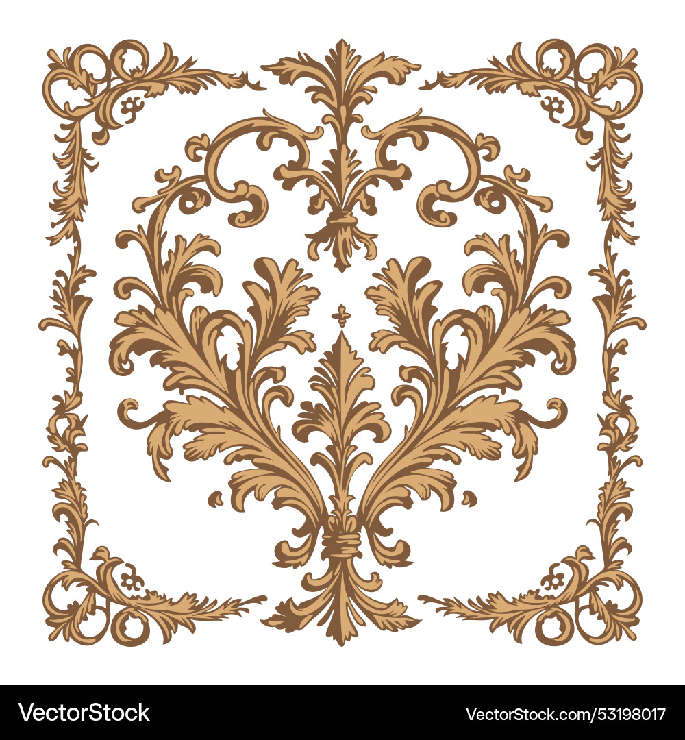 Retro baroque decorative design element isolated Vector Image