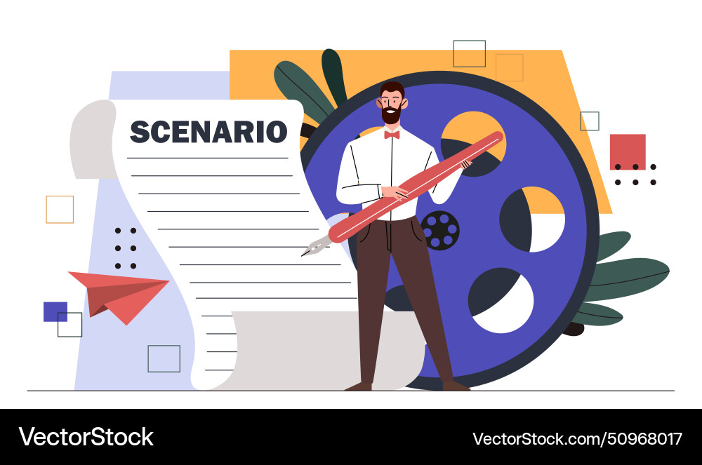 Screenwriter man concept Royalty Free Vector Image