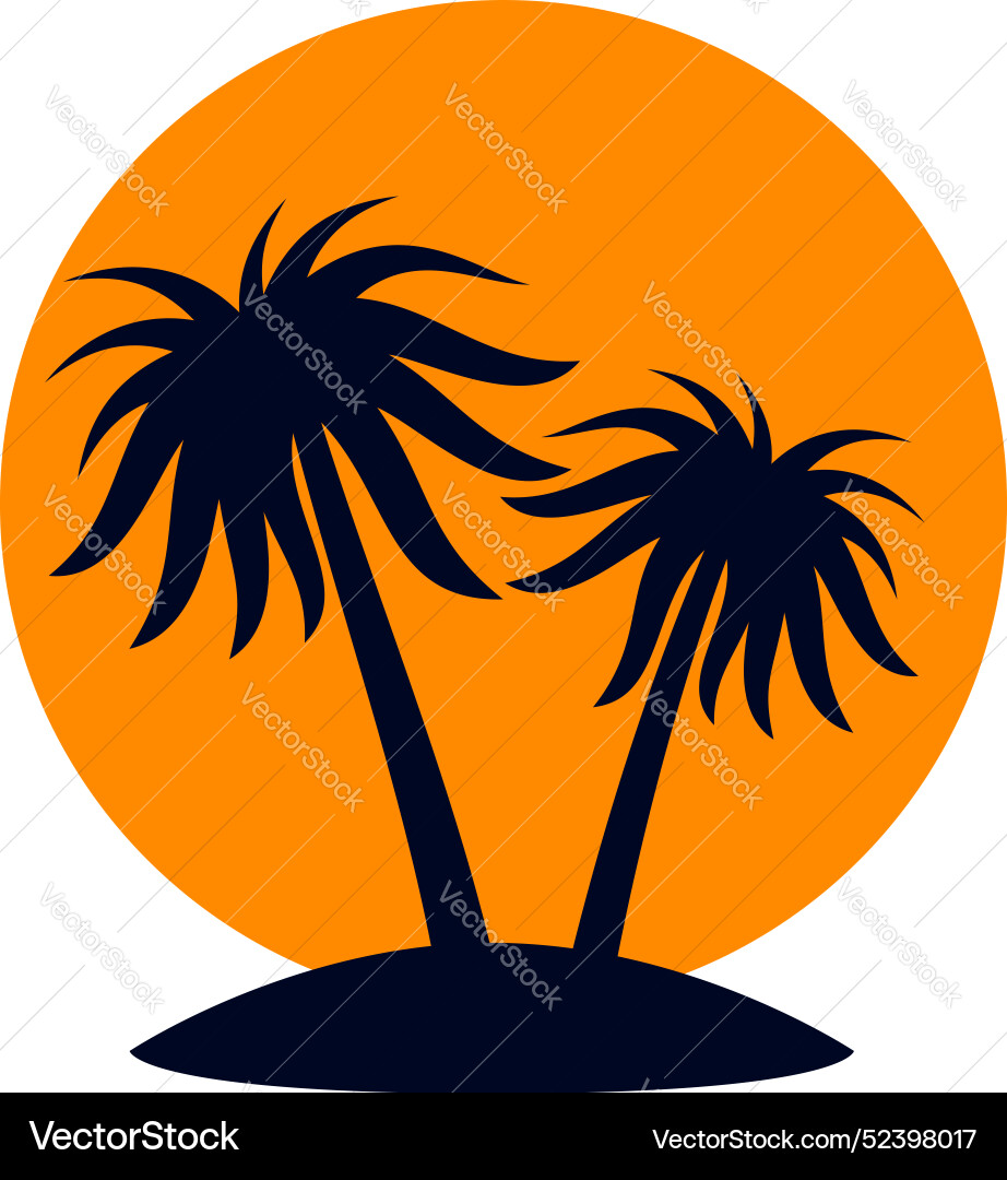 Tropical palm tree Royalty Free Vector Image - VectorStock