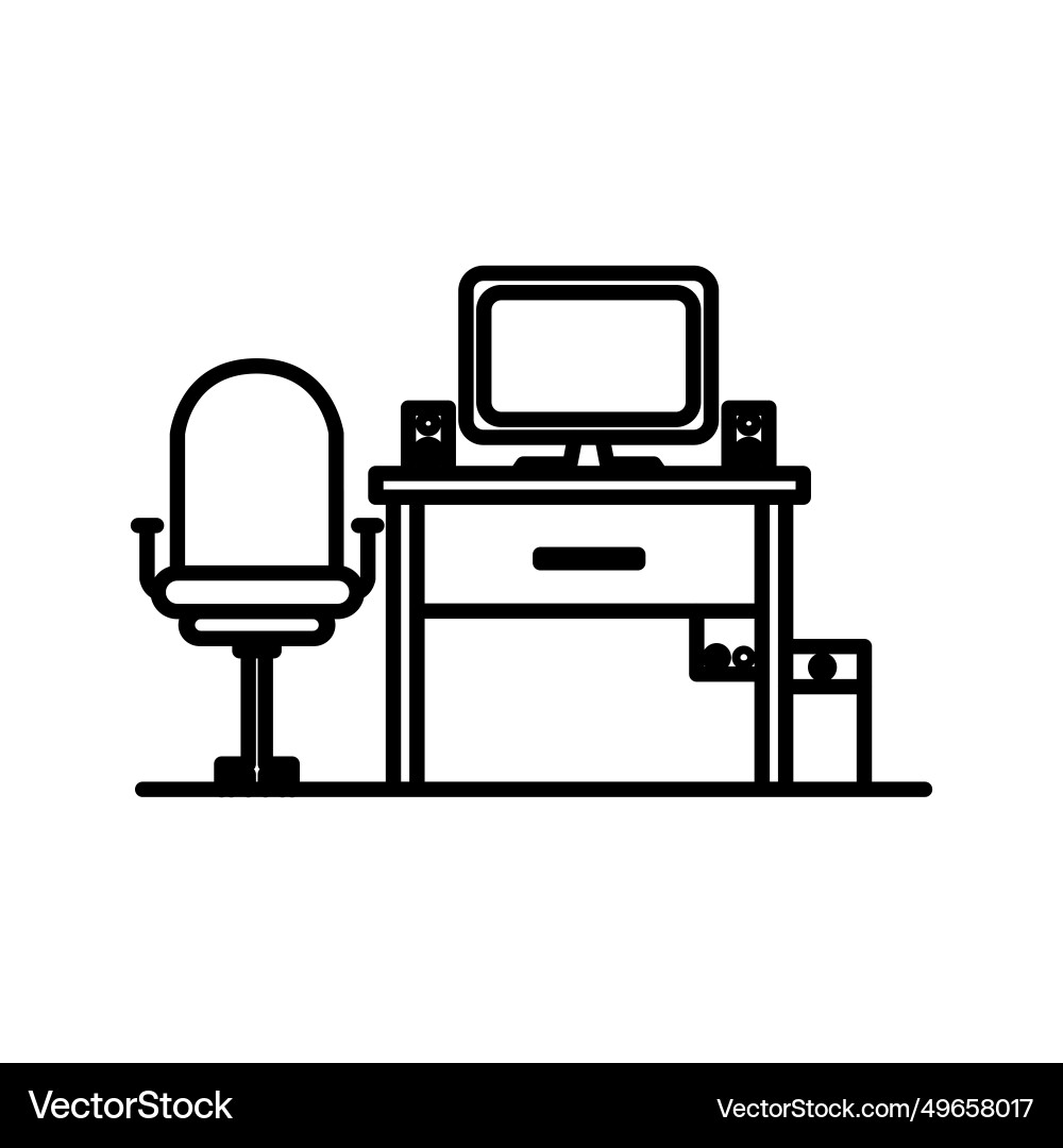 Workspace line logo icon image Royalty Free Vector Image