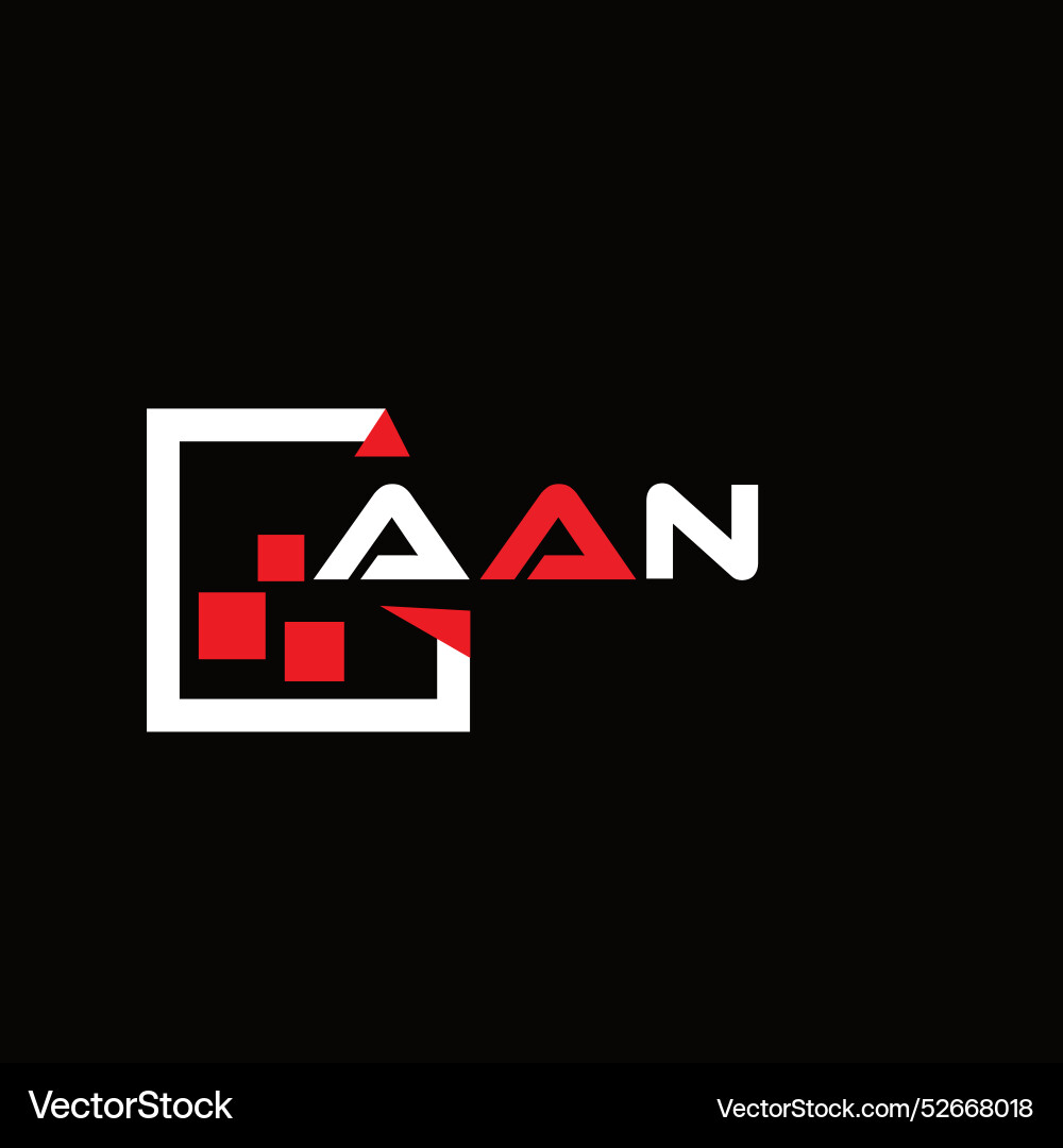 Aan creative minimalist letter logo unique Vector Image