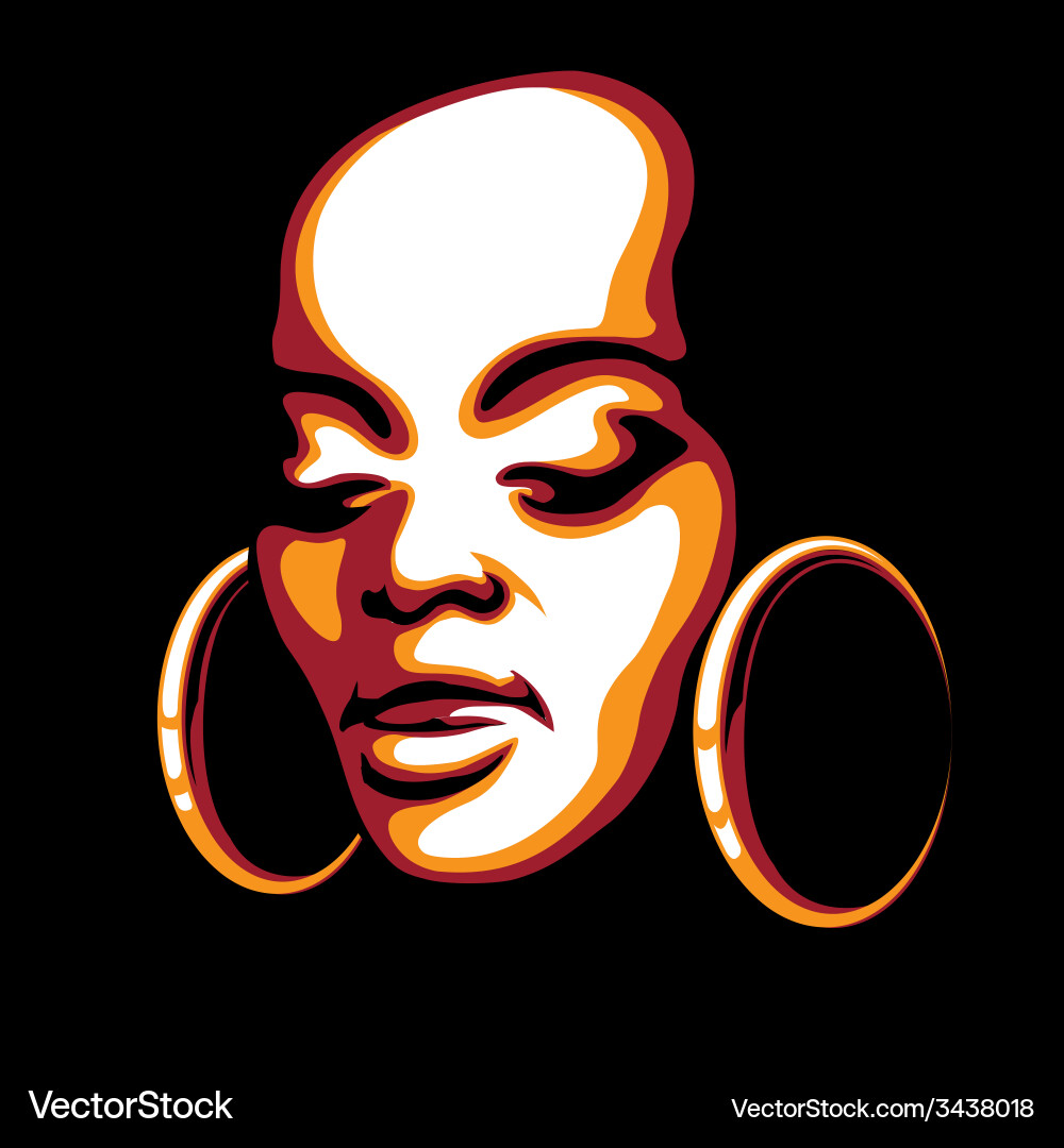 African woman face Royalty Free Vector Image - VectorStock